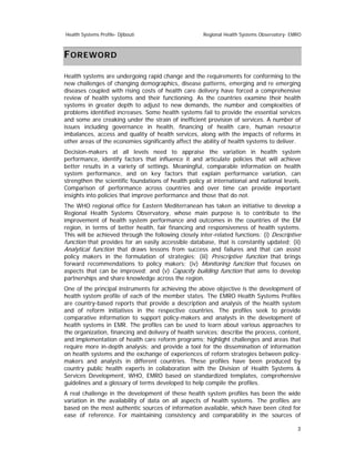 Health Systems Profile- Djibouti Regional Health Systems Observatory ...