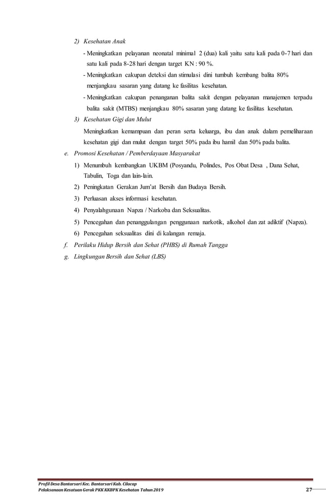 Profil editan hasan profil desa bantarsari 2019 tgl 2 pagi2 | PDF