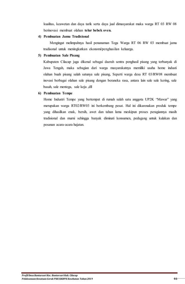 Profil editan hasan profil desa bantarsari 2019 tgl 2 pagi2 | PDF