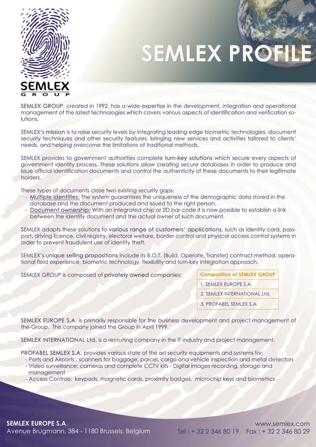 Semlex Profile | PDF