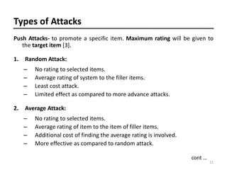 Profile injection attack detection in recommender system | PPT