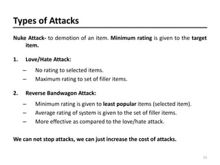 Profile injection attack detection in recommender system | PPTX | Internet | Computing