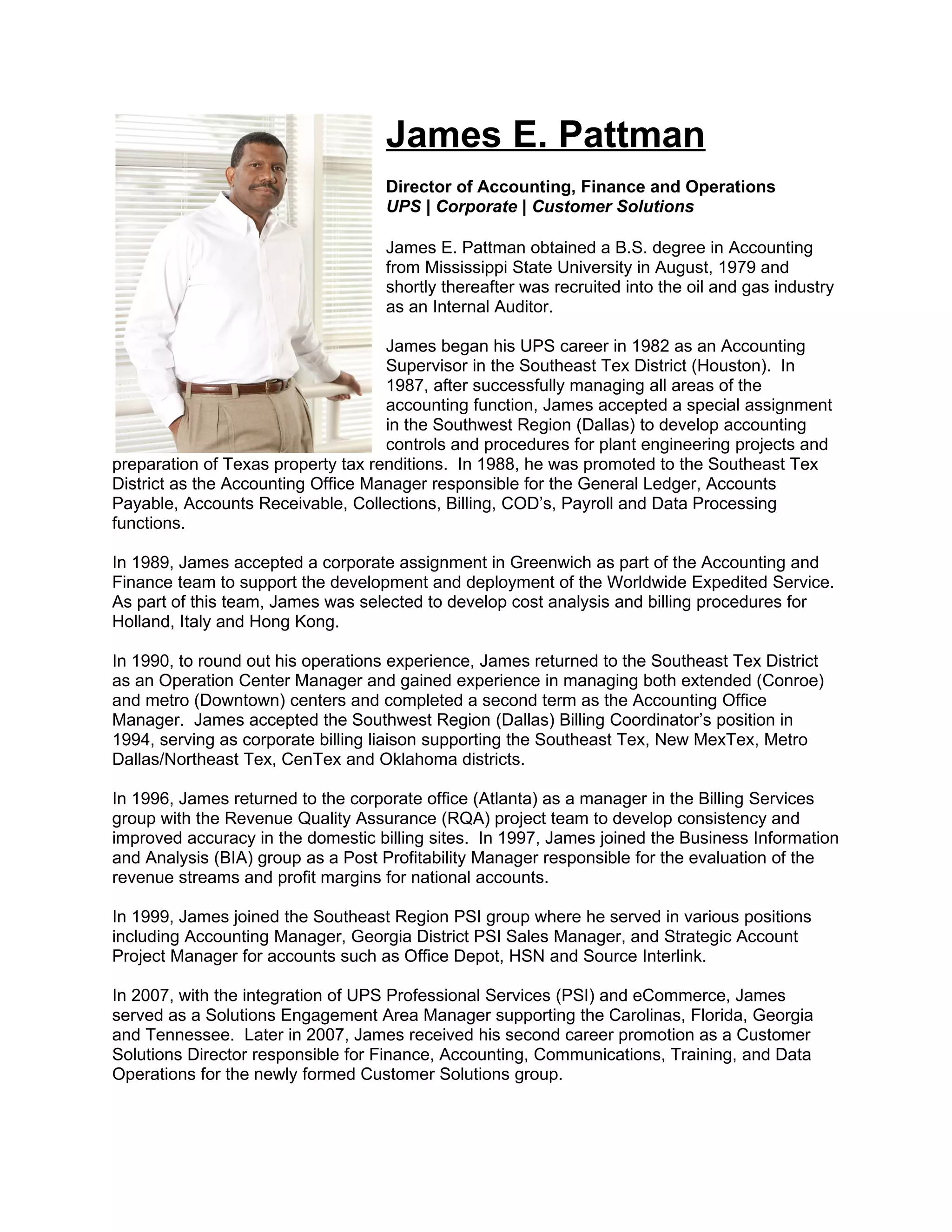 Profile james pattman june 2010 | DOC