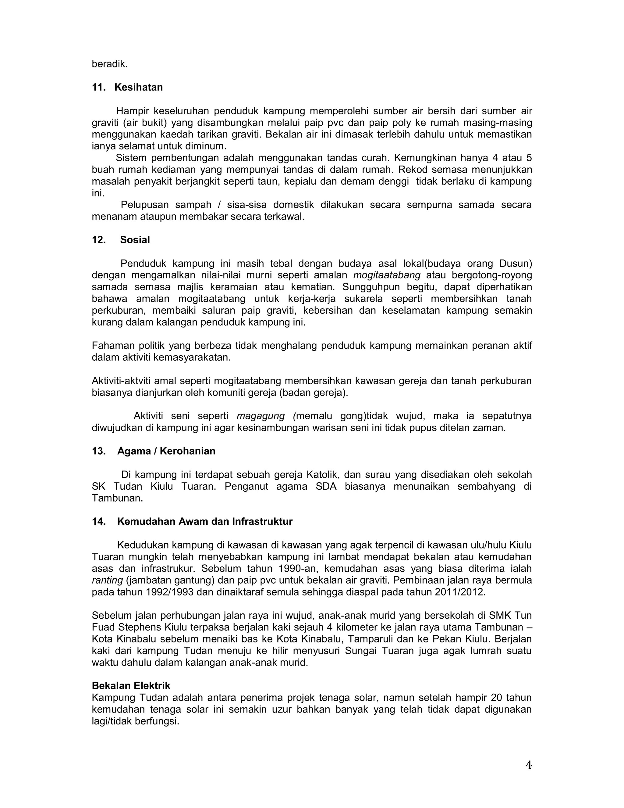 Profile kg tudan kiulu tuaran | DOCX