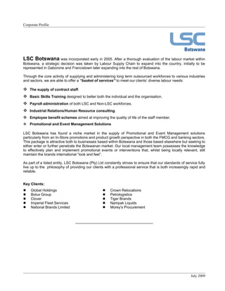 LSC Company Profile | DOC