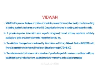 Profile Management System for Academic/Research Visibility-Vidwan | PDF