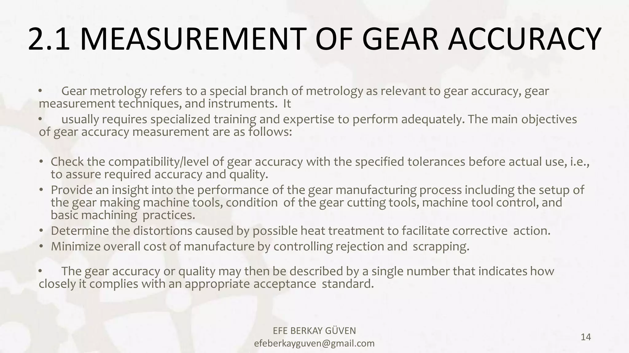 Profile Measurement of Gears | PPTX