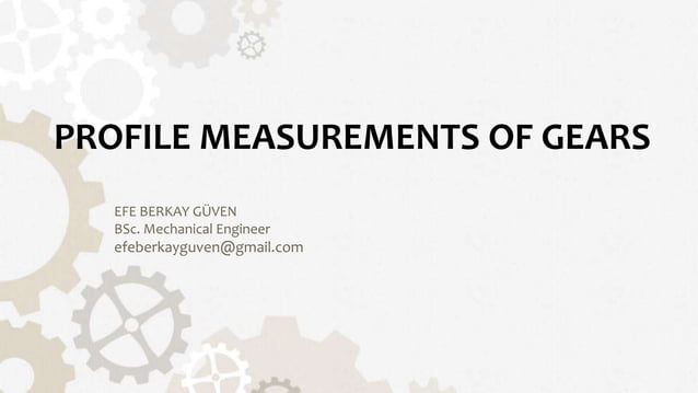 Profile Measurement of Gears | PPTX | Sports Equipment | Sports