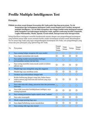 Multiple Intelligence Test Pdf