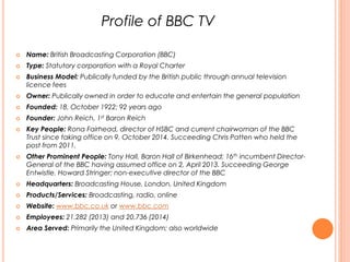 Profile of BBC TV | PPTX