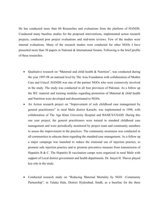 Profile of dr.shaikh tanveer ahmed | PDF