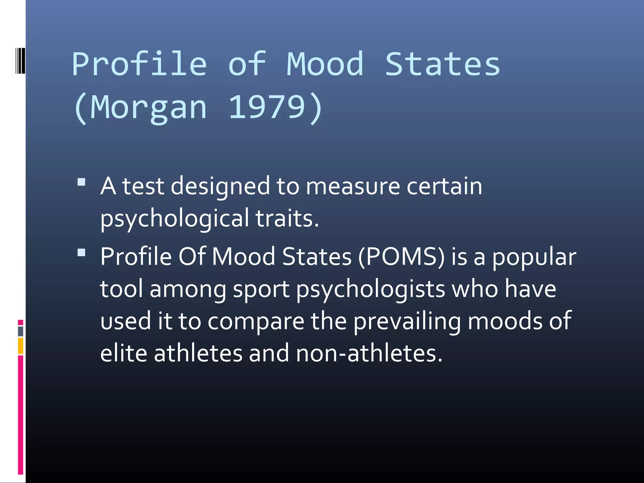 Profile of mood states hollanders structure and questions | PPT