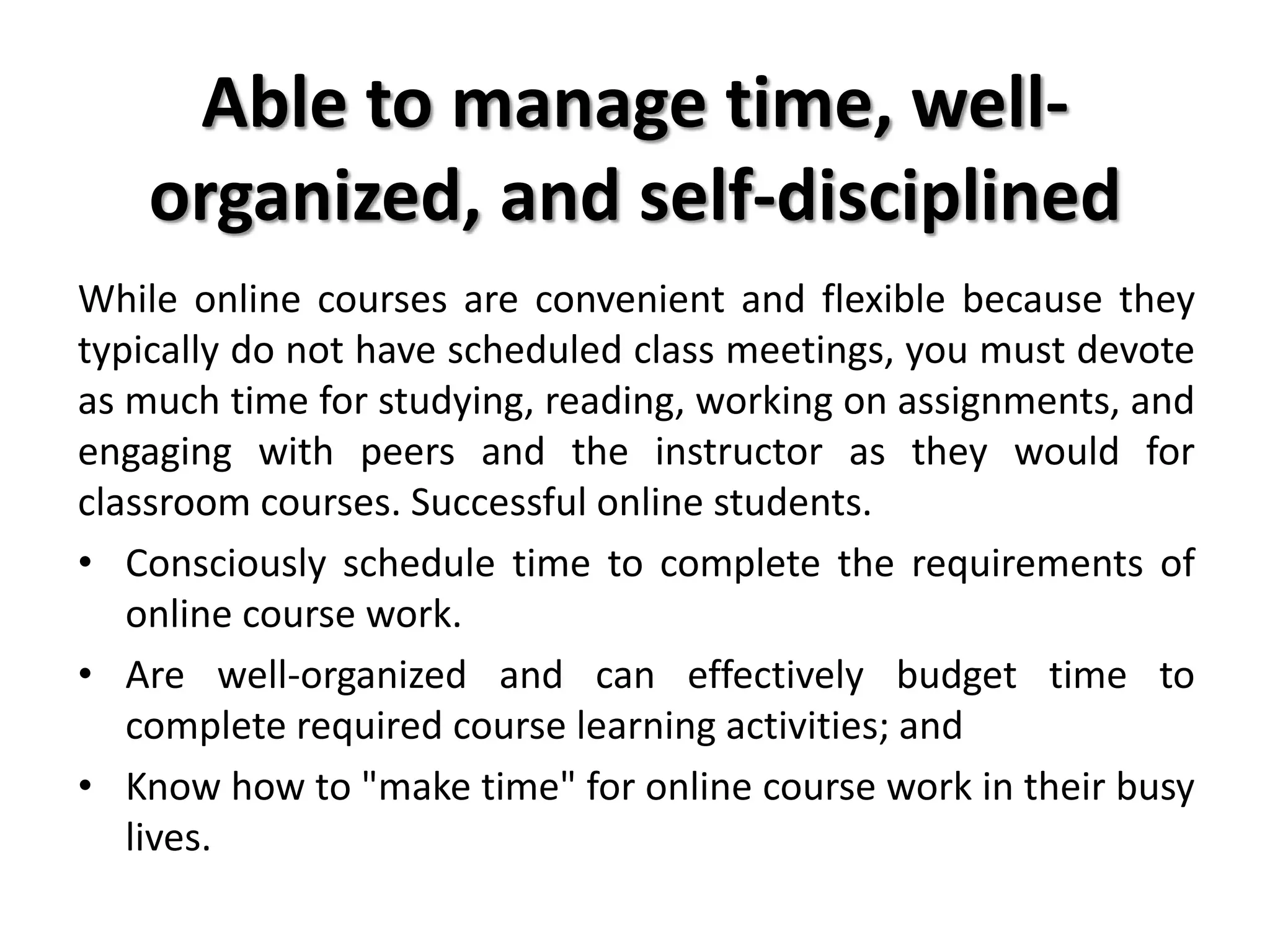 Profile of successful online learners | PPT