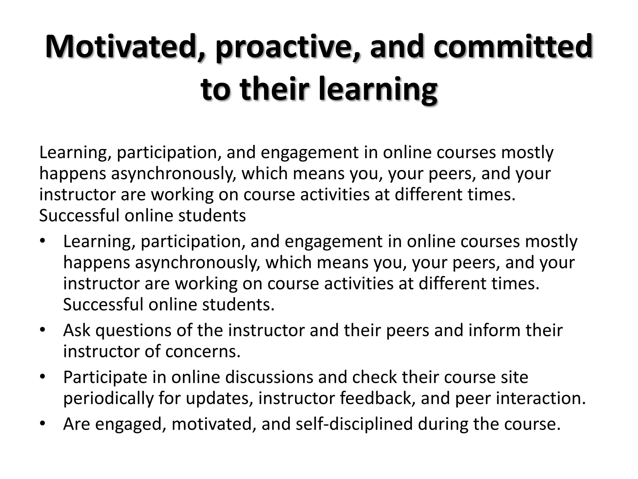 Profile of successful online learners | PPT