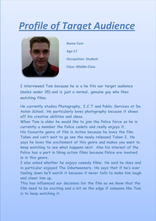 Profile of target audience | DOCX