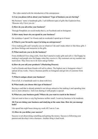 Profile of the entrepreneur how to create an profile | PDF