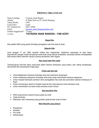 Profile organisasi yab | DOC