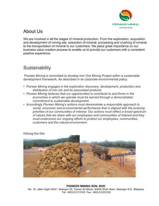 Profile Pioneer Mining | PDF