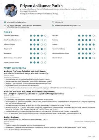 Profile priyam anilkumar parikh | PDF