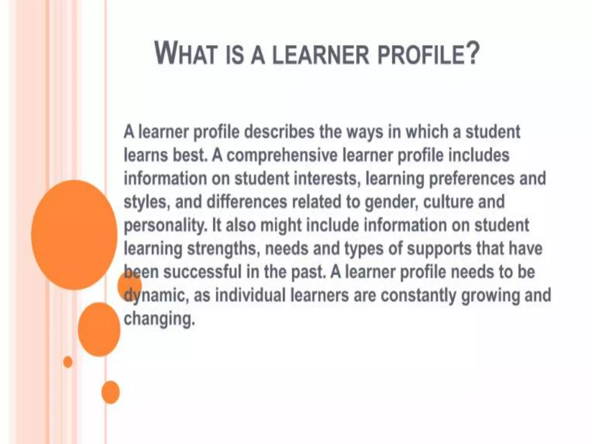 Learner Profile And Steps To Develop A Learner Profile Pdf