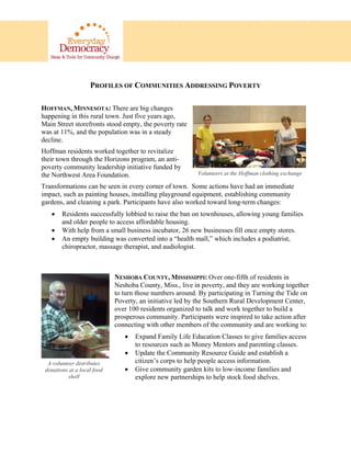Profiles of communities addressing poverty | PDF
