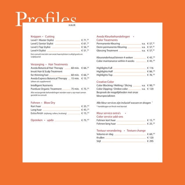 Prijslijst-Profiles Hair and Body Spa | PDF