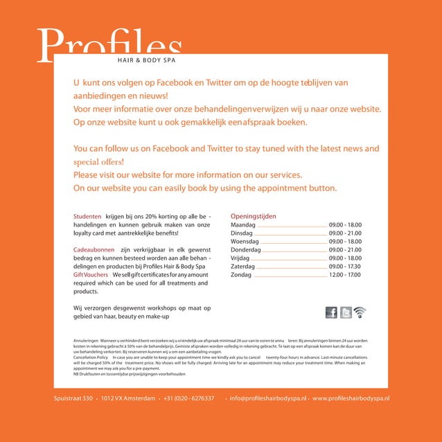 Prijslijst-Profiles Hair and Body Spa | PDF