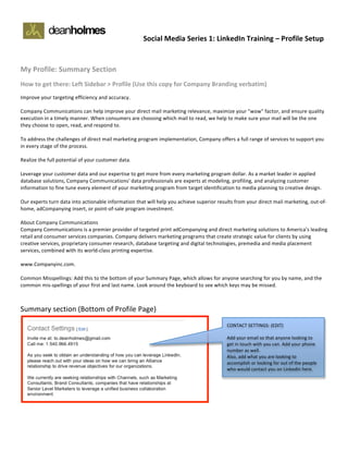 Profile Setup For LinkedIn | PDF