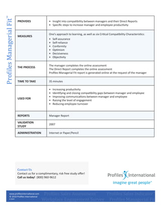 Profiles Managerial Fit Brochure | PDF | Resume Writing and Advice ...