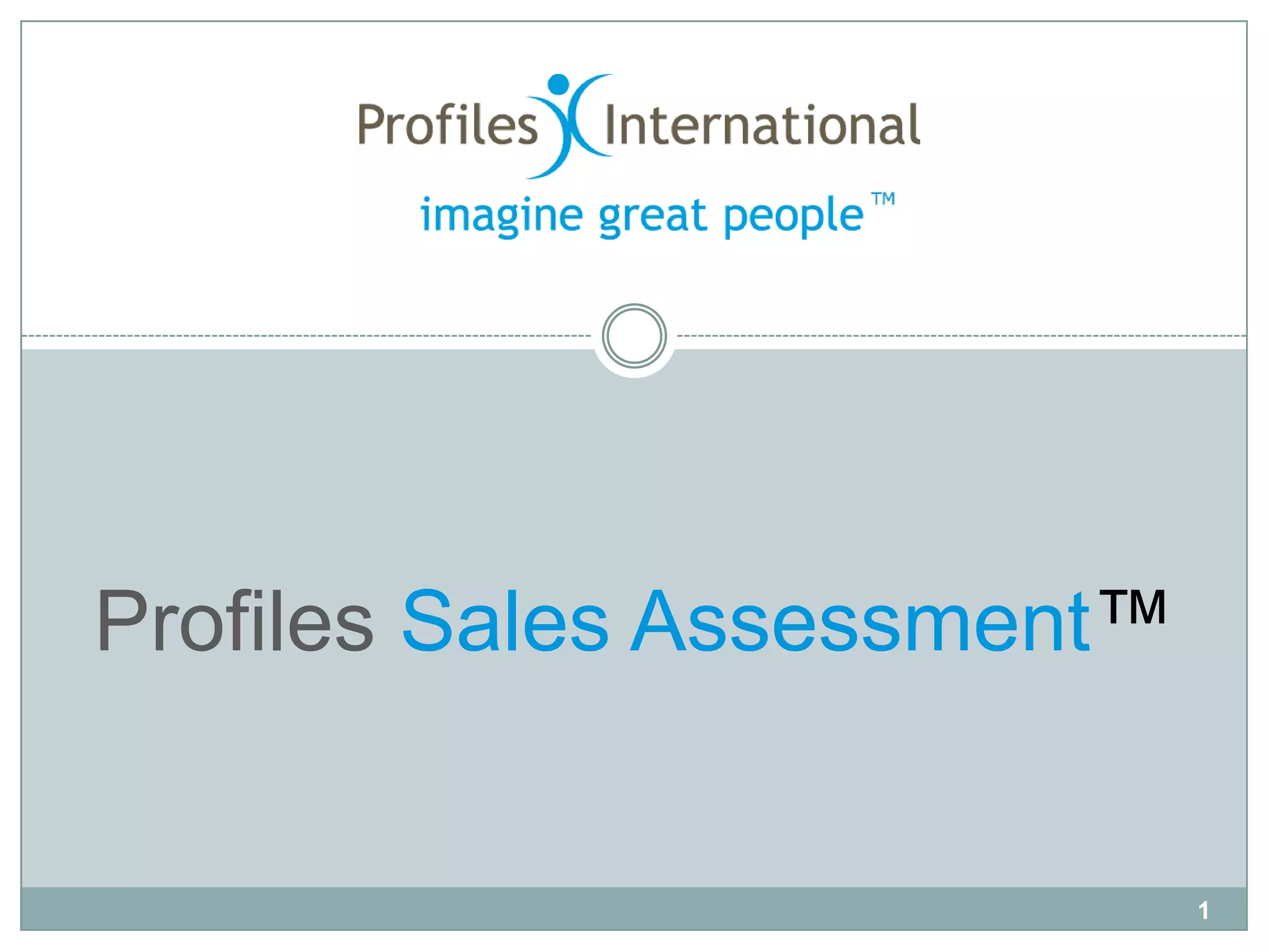Profiles Sales Assessment | PPSX