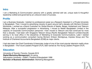 Profile_Taslim Ahmed | PPT