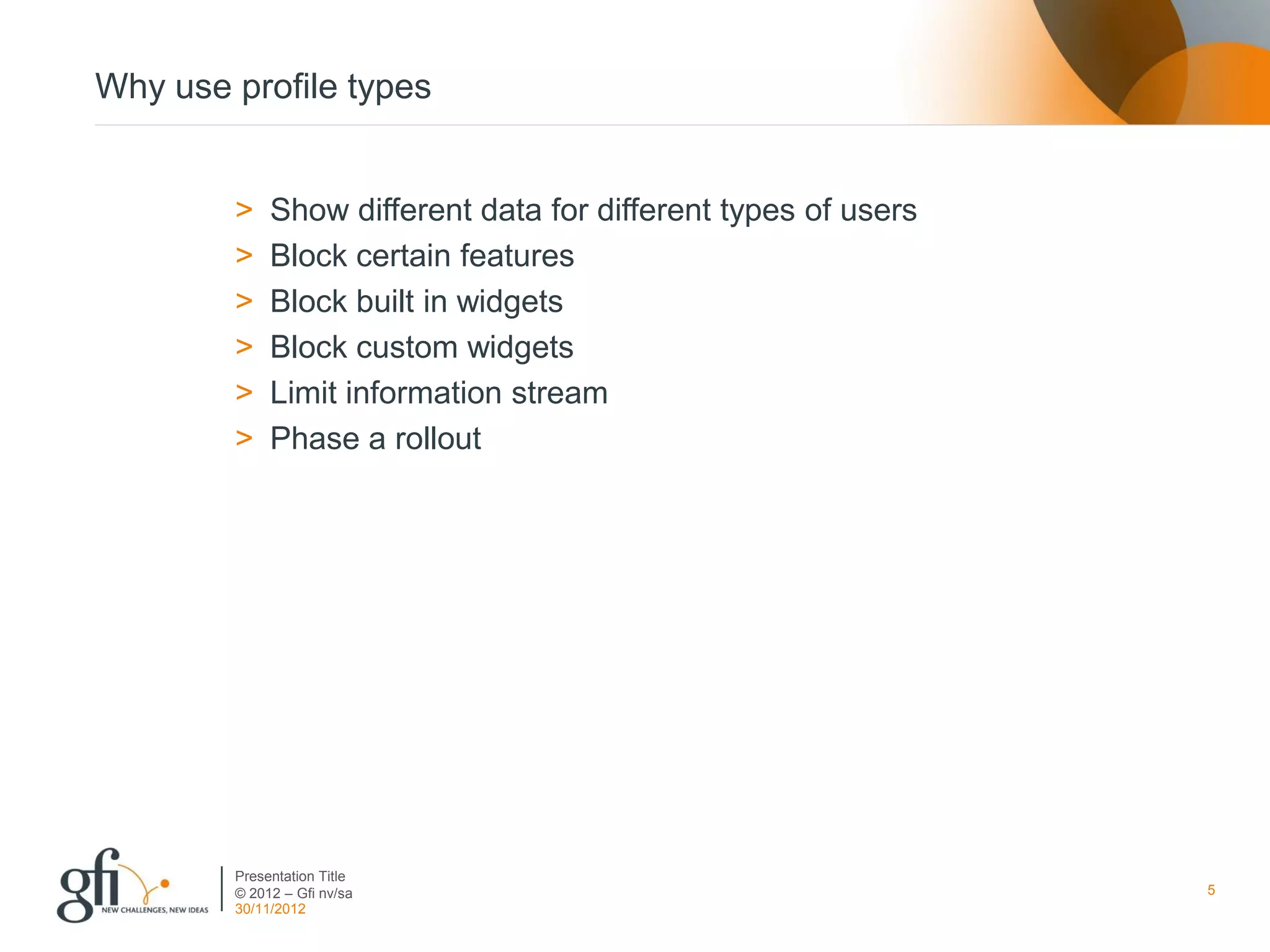 Profile types and locking profile features | PDF