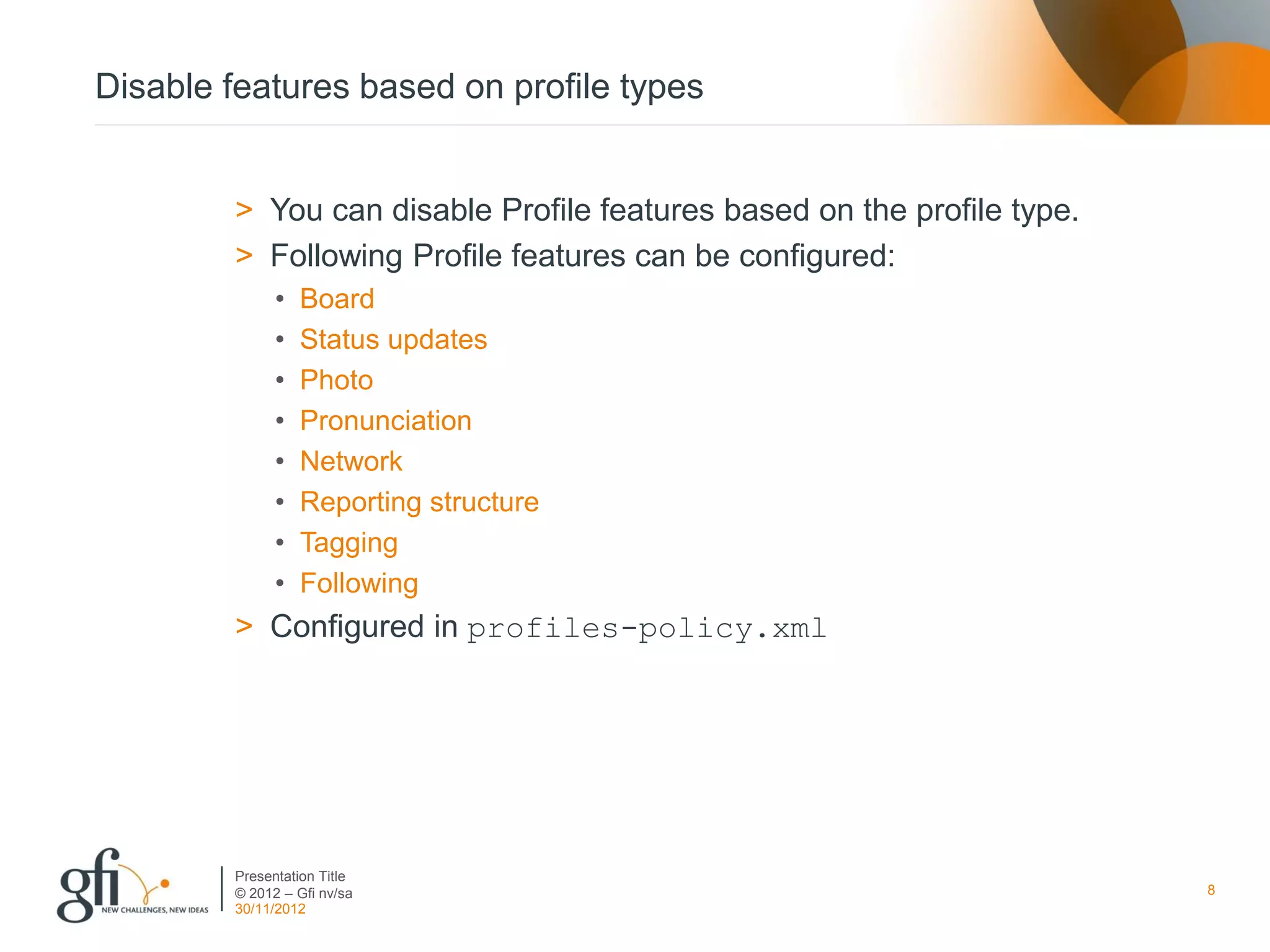 Profile types and locking profile features | PDF