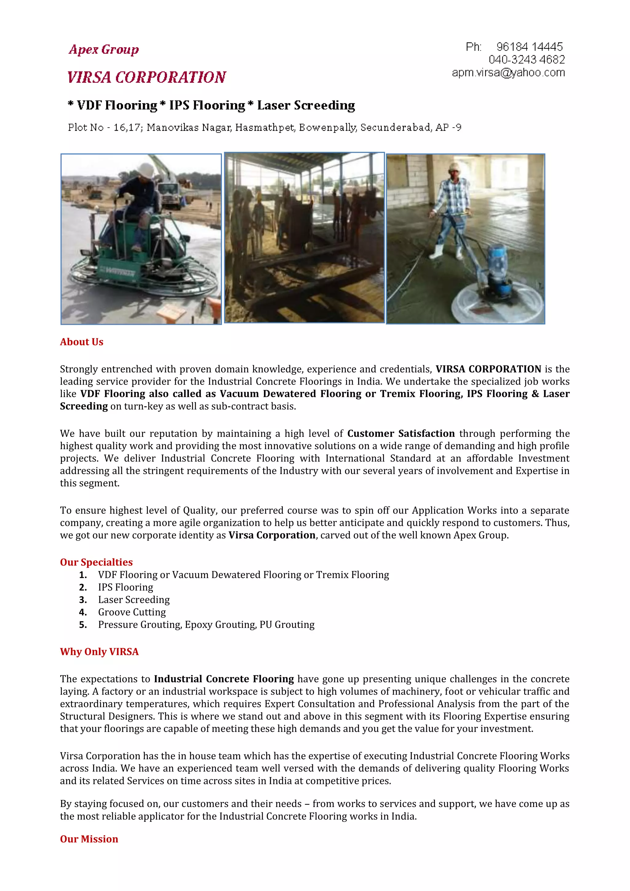 Vaccum Dewatered Flooring | DOCX