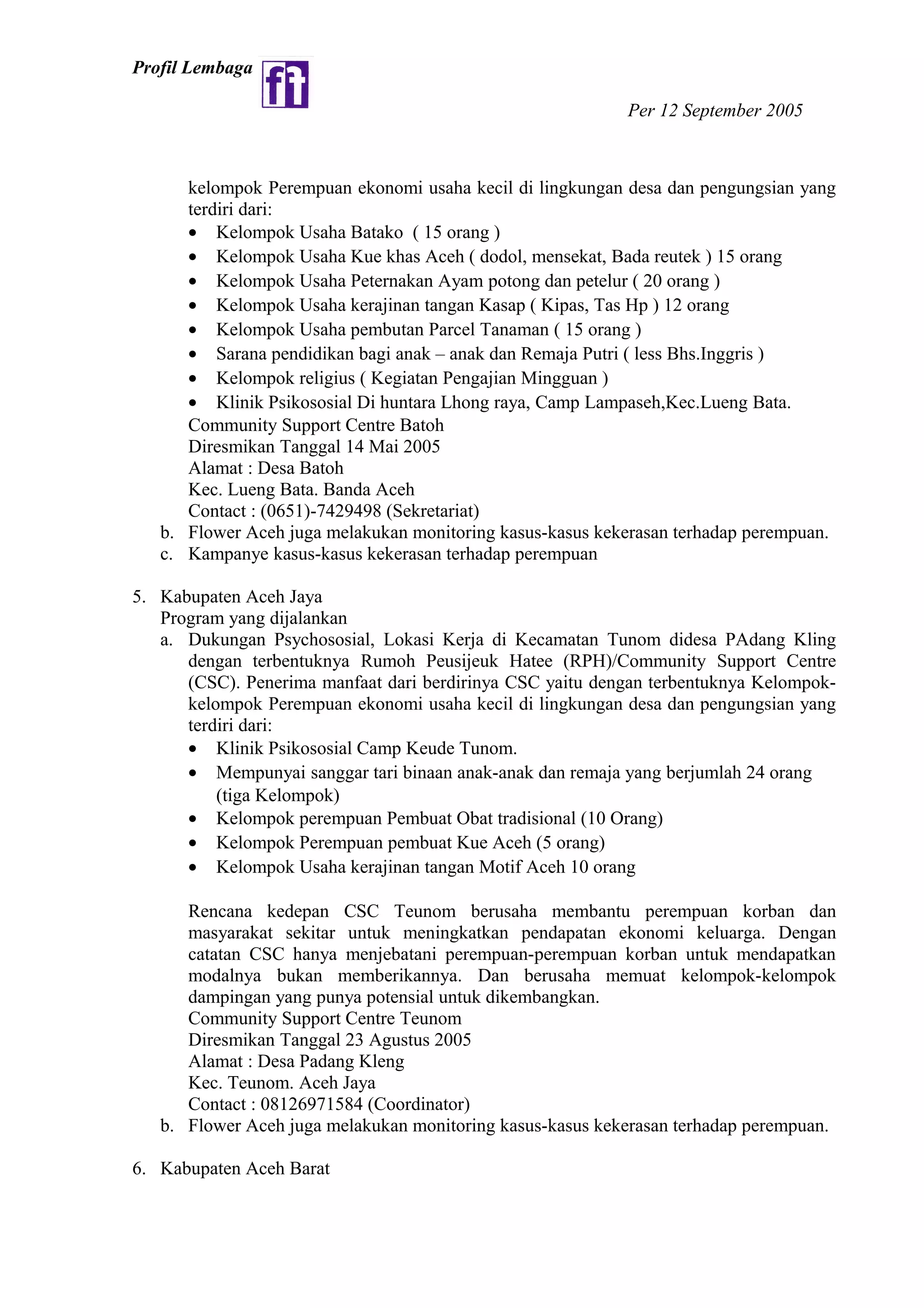 Profil flower aceh | DOC