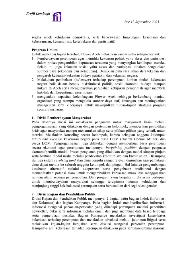 Profil flower aceh | DOC