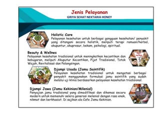 Profil Griya Sehat Pelayanan Kesehatan Tradisional Pdf