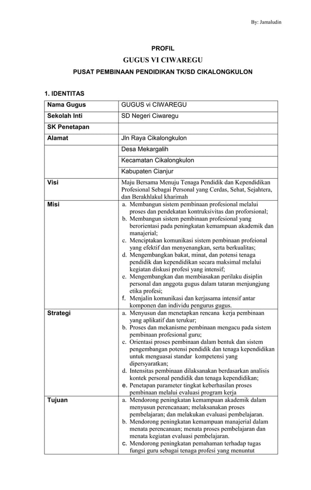 Profil gugus | PDF