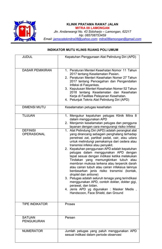 Profil Indikator Mutu Pendaftaran, Poli Umum.docx