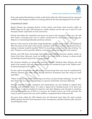 Brief case - Legal Process outsourcing in India (Kazim Ali Khan Ma Foi ...