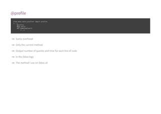 Odoo Experience 2018 - Code Profiling in Odoo | PPT