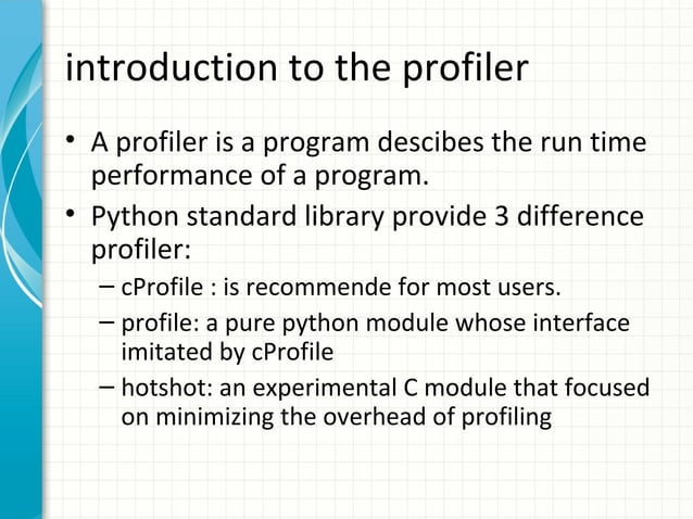 Profiling in python | PPT