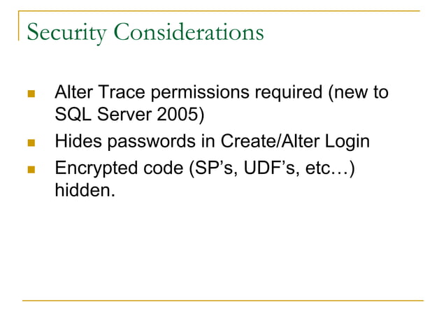 Profiling its okay in sql server | PPTX