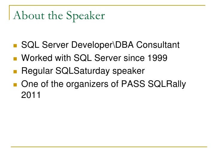 Profiling its okay in sql server