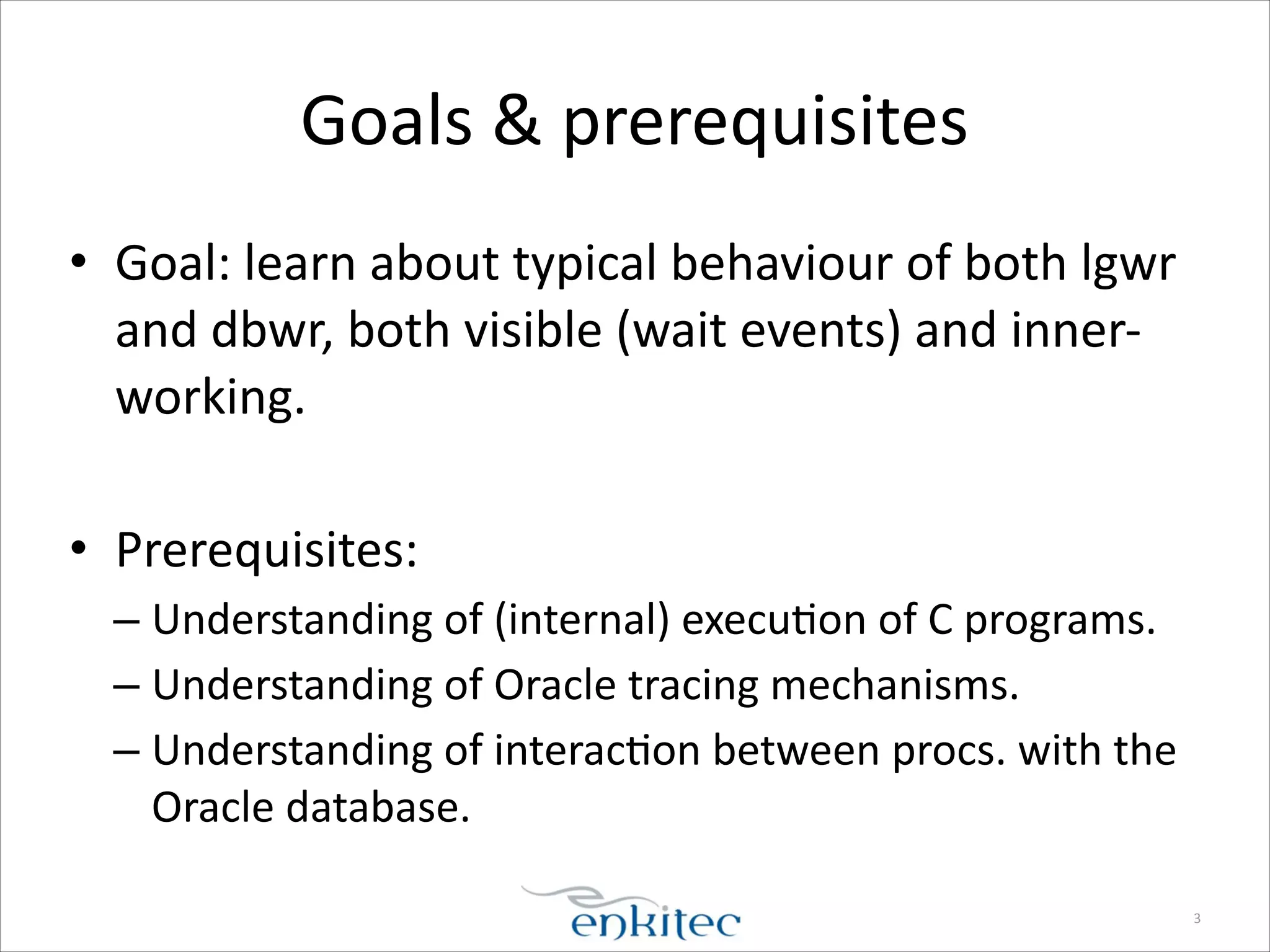 Profiling the logwriter and database writer | PPT