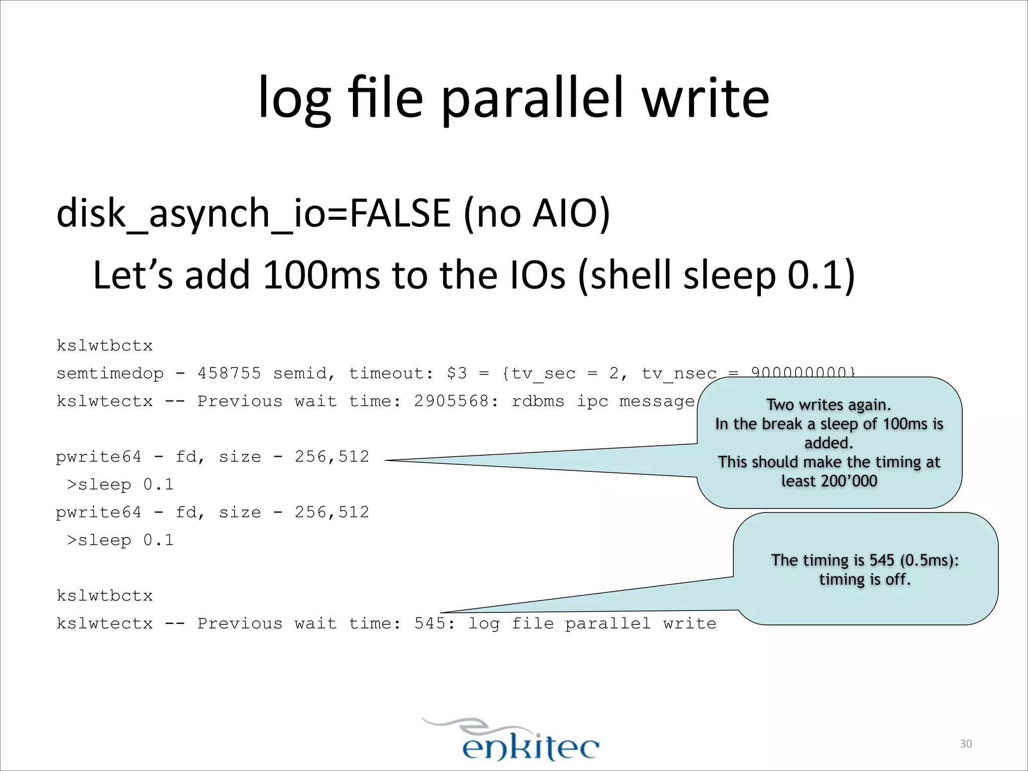 Profiling the logwriter and database writer | PPT