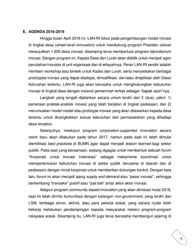 LAN-RI Mewujudkan Administrasi Negara yang Inovatif | PDF