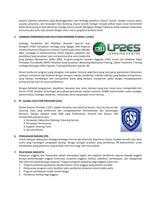 Profil koperasi pondok pesantren daarut tauhiid | DOC