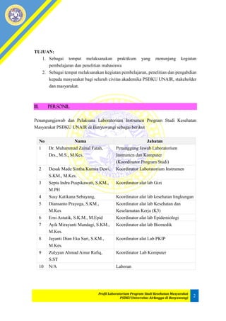 Profil laboratorium kesmas | PDF