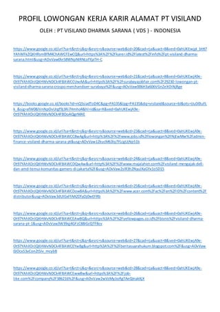 Profil lowongan kerja karir alamat pt visiland | DOCX | Laptops | Computing